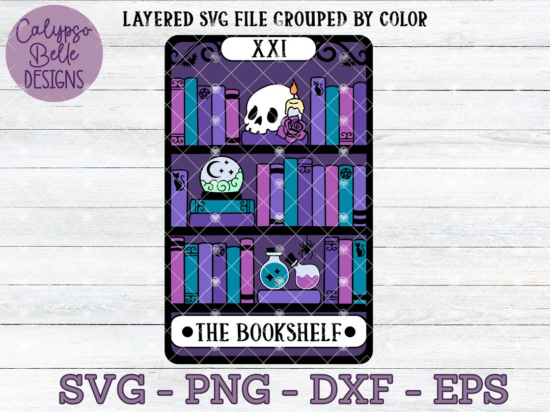 The Witchy Bookshelf Tarot Card Svg / Witchy Svg / Book Svg / - Etsy