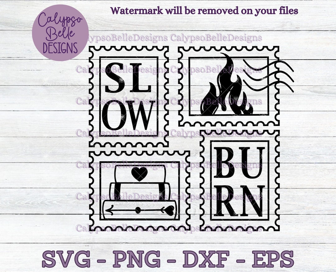 Slow Burn Svg, Book Stamps Svg, Romance Reader Svg, Book Svg, Bookish ...