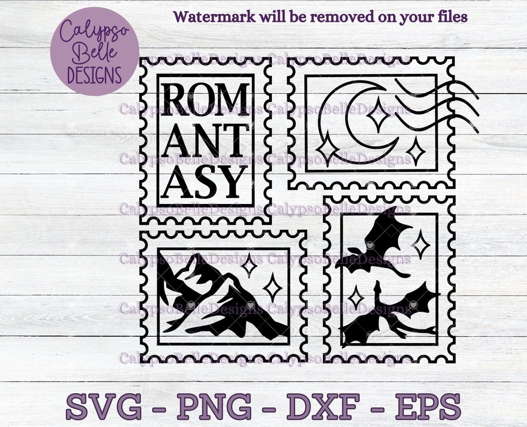 Romantasy Svg, Book Stamps Svg, Fantasy Romance Svg, Book Svg, Bookish ...