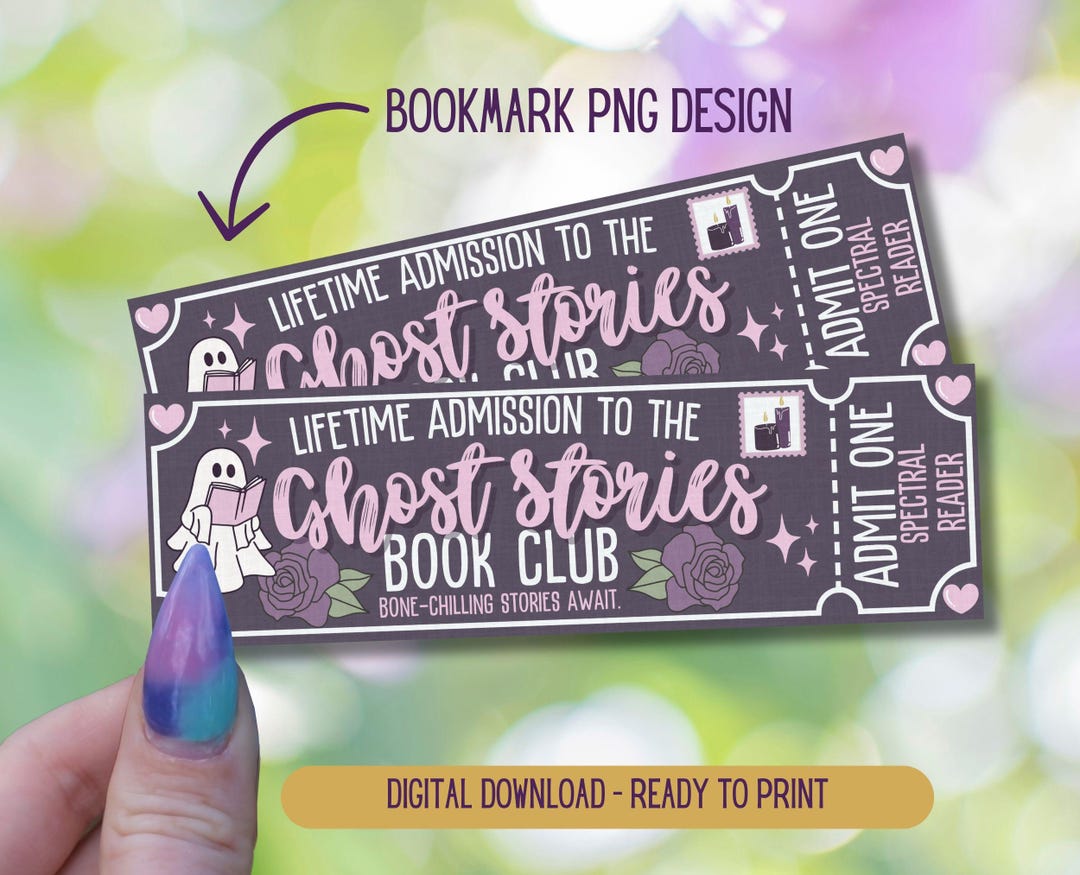Book Club Bookmarks, Ghost Stories Book Club Bookmark, Digital ...