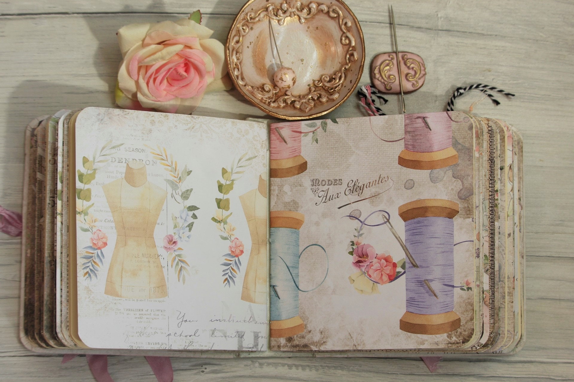 Sewing Themed Journal Sewing Junk Journal Sewing Book - Etsy