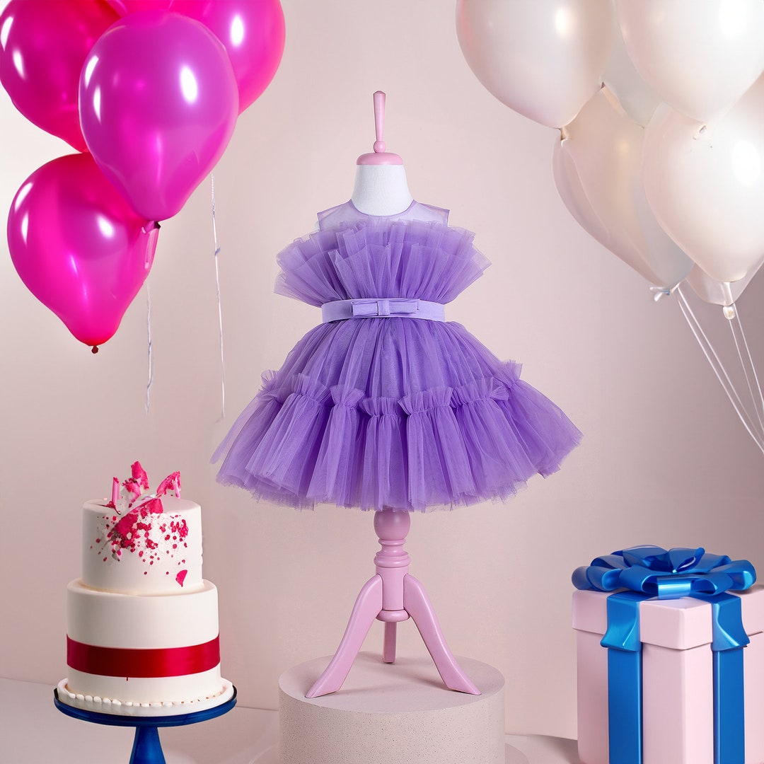 Lavender First Birthday Dress, Birthday Photoshoot Dress, Birthday ...