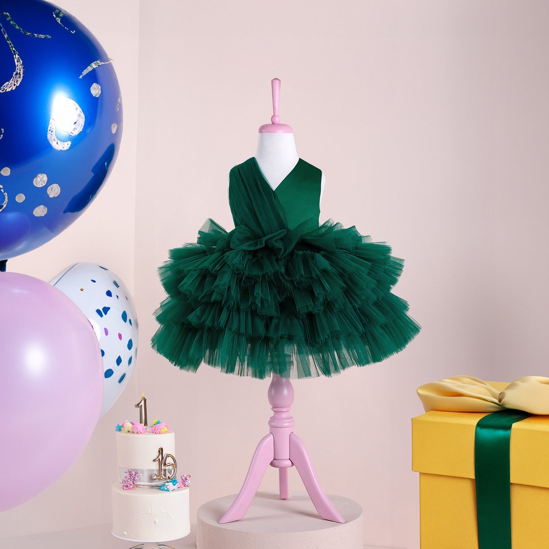Emerald Queen Birthday Girl Dress, Elegance Birthday Outfit, Birthday ...
