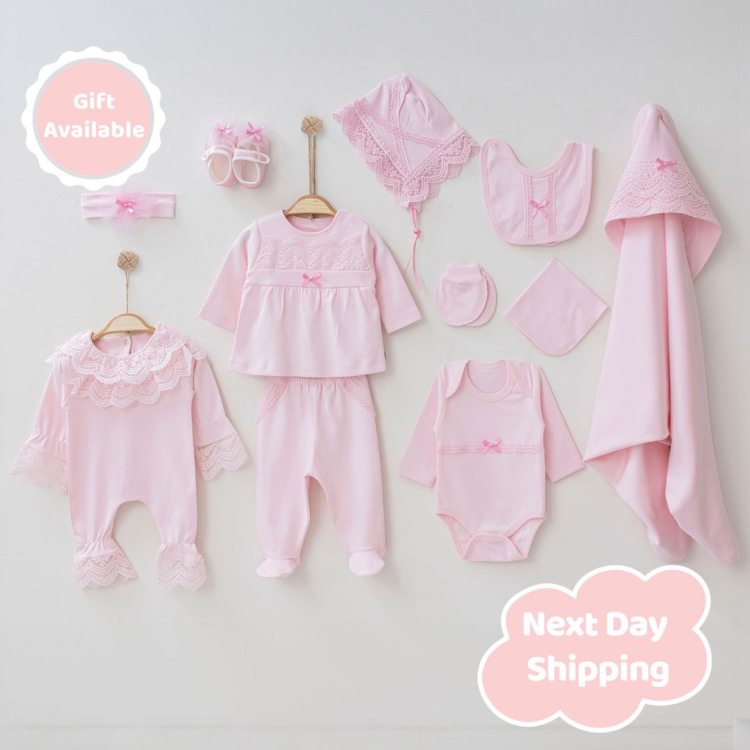 Pink Baby Girl Welcome Home Outfit, Newborn Girl Take Home Outfit, Baby ...