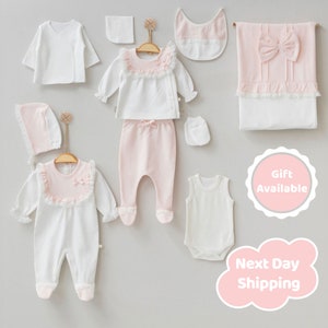 Pink Newborn Girl Outfit, Lace Trim, Baby Shower Gift - Etsy