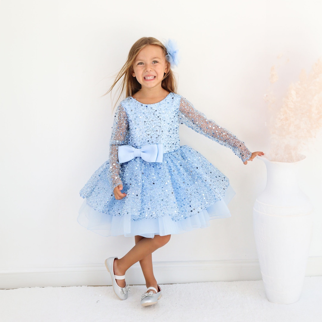 Sparkling Blue Kiddie Prom Dress, Elegant Pageant Dress, Radiant Junior ...