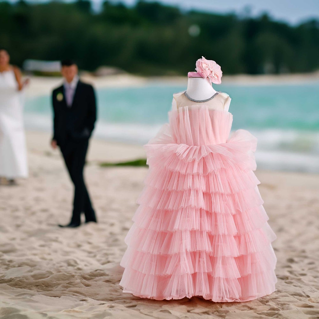 Fairy Flower Girl Dress, Princess Flower Girl Outfit, Pink Flower Girl ...