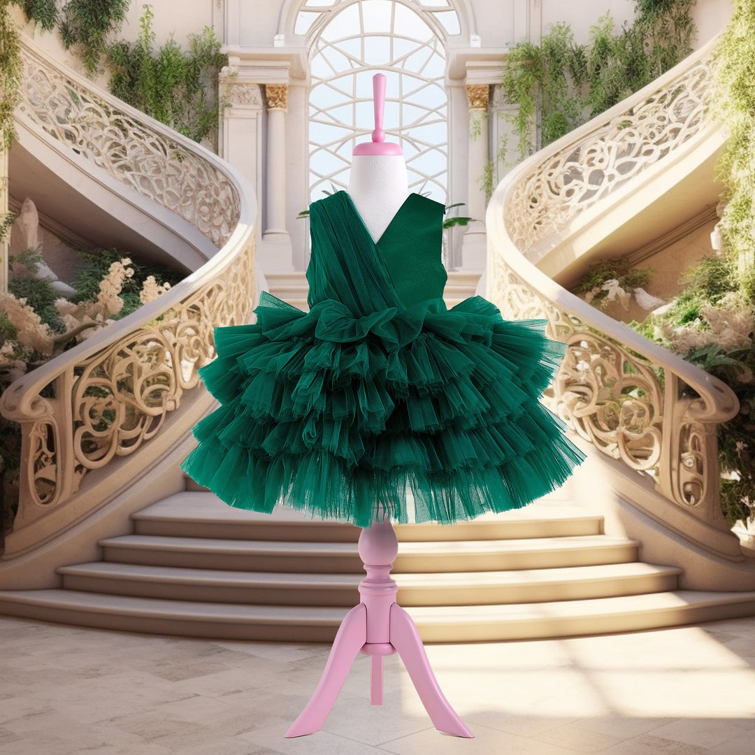 Emerald Prom Dress, Tutu Prom Night Outfit, Elegant Graduation Dress ...