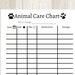Animal Care Chart// Animal Medication Tracker - Etsy