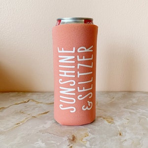 Sunshine & Seltzer Slim Can Cooler// Tall Can Cooler// Summer Can ...
