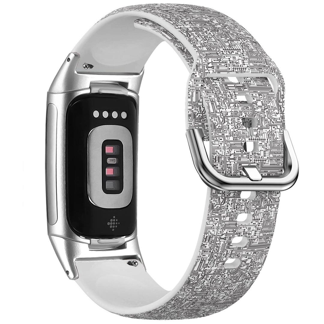 Computer Circuit Board Print Watch Band for Fitbit Versa 1/2/3 4 ...