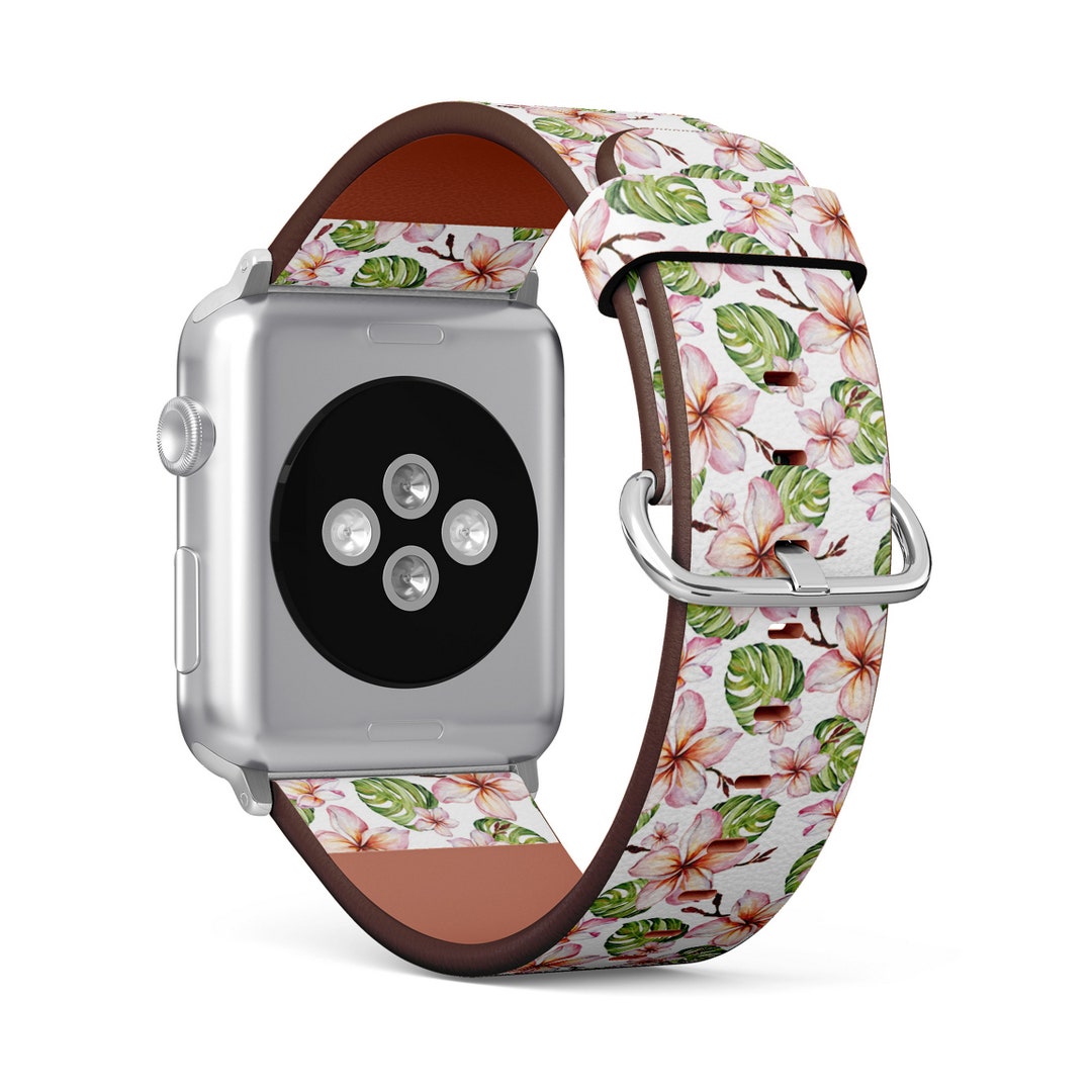 Exotic Plumeria Flowers Monstera Print, Apple Watch Band ( 38mm / 40mm ...