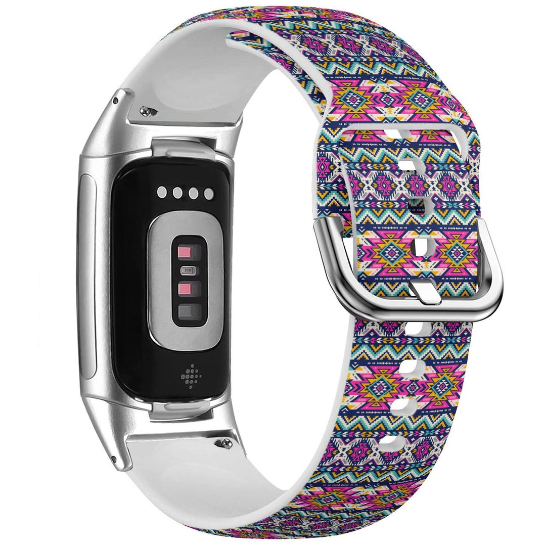 Tribal Retro Colors Watch Band for Fitbit Versa 1/2/3 4, Fitbit Sense 1 ...
