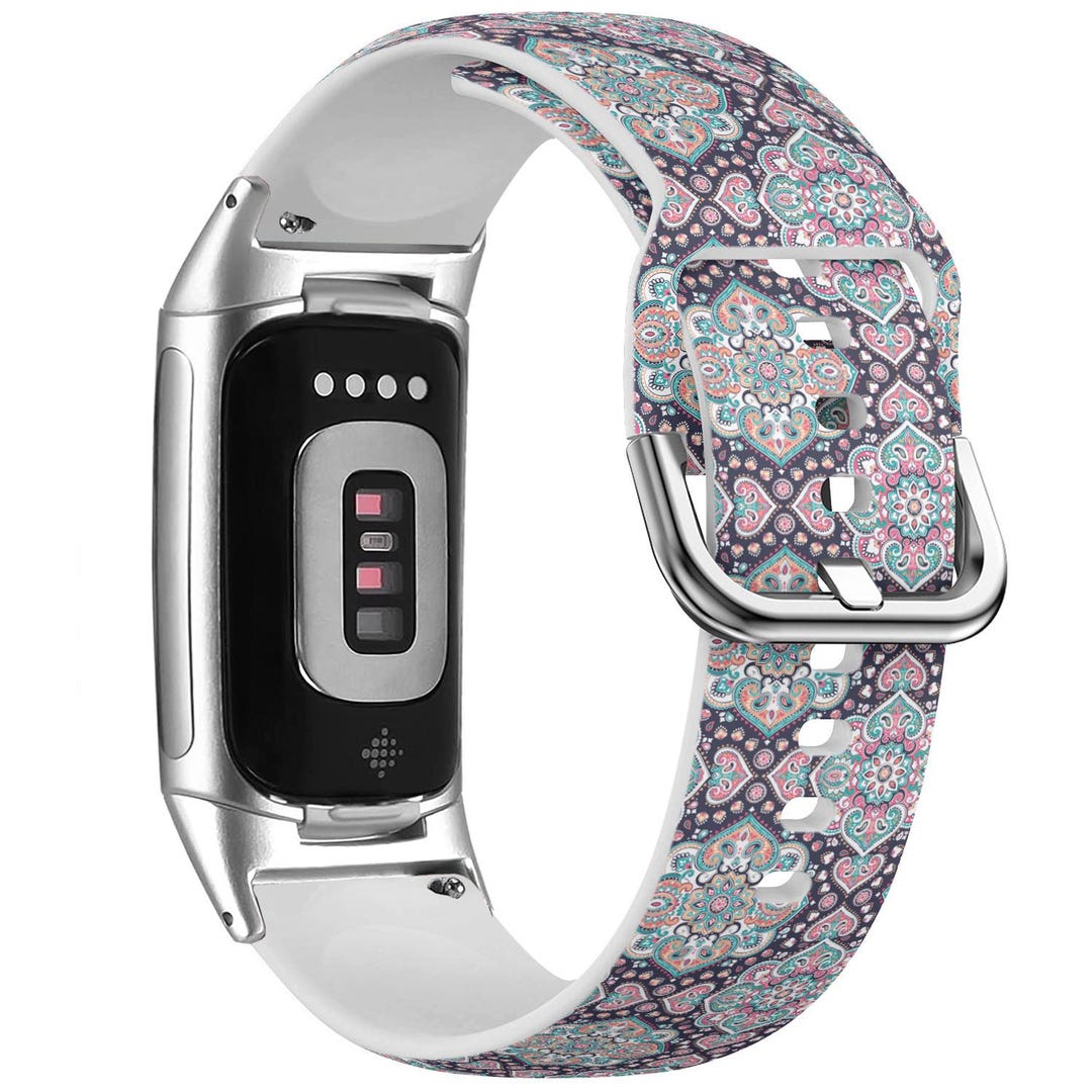 Beautiful Indian Floral Paisley Print for Fitbit Versa 1/2/3 4, Fitbit ...