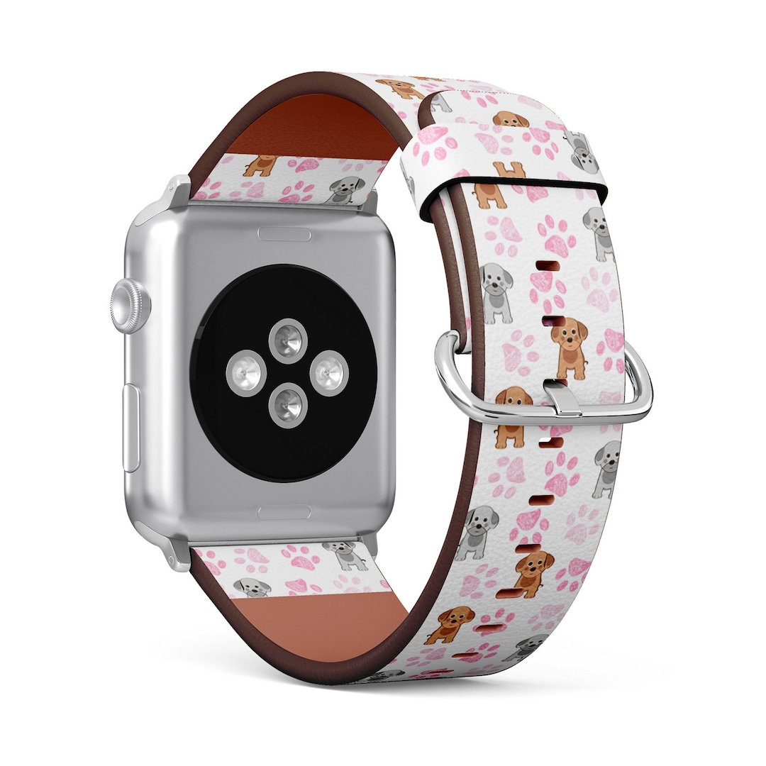 Cute Dog Doodle Paw Print, Apple Watch Band (38mm / 40mm / 41mm / 42mm ...