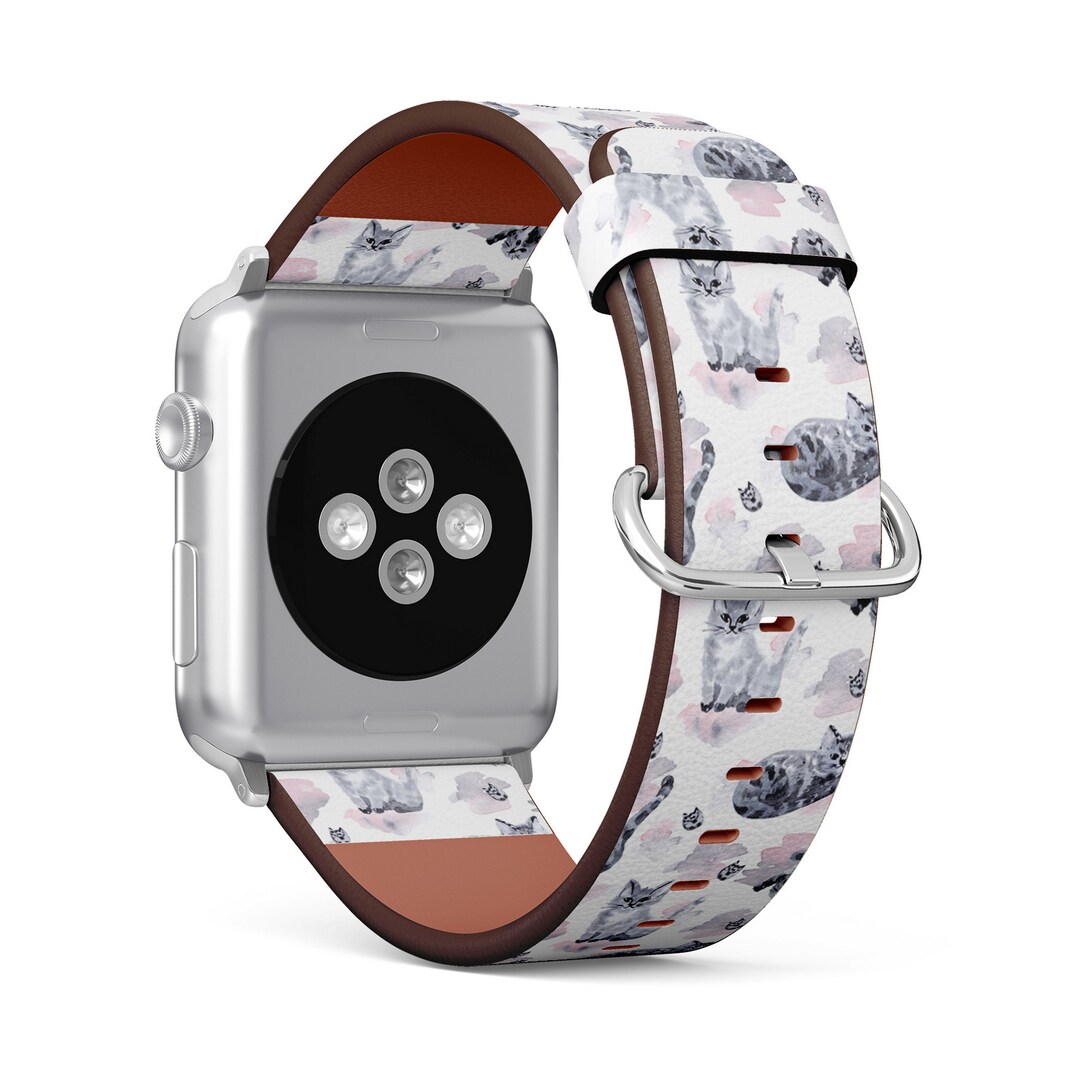 Cute Cats Watercolor Print, Apple Watch Band (38mm / 40mm / 41mm / 42mm ...
