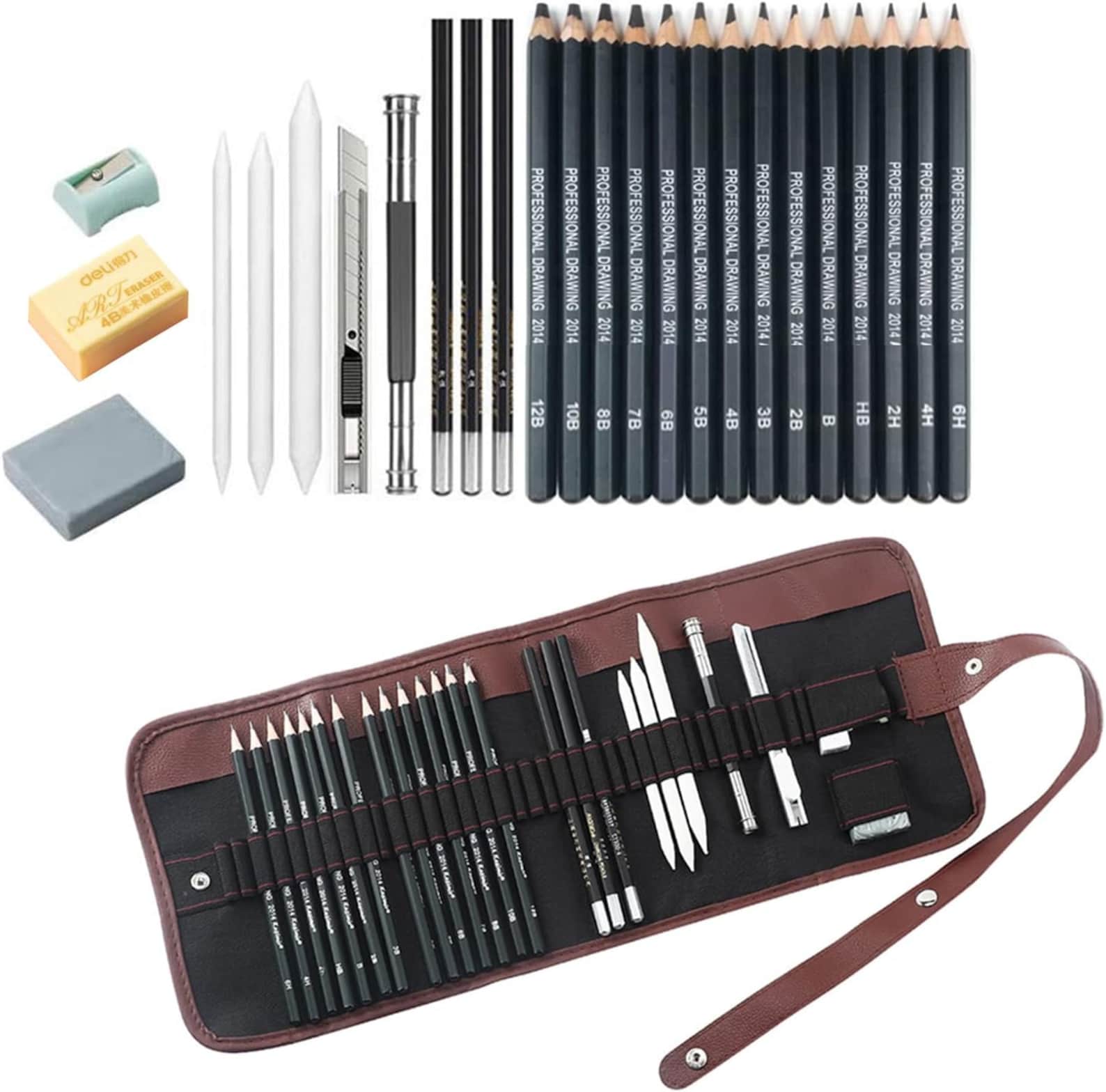 24pcs Drawing Sketching Pencils Set With Graphite Pencils - Etsy