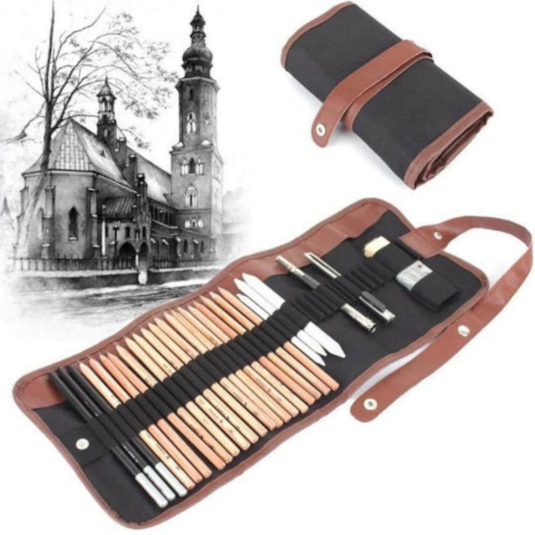 29pcs Professional Drawing Sketching Pencils Set Artist Sketch Charcoal ...