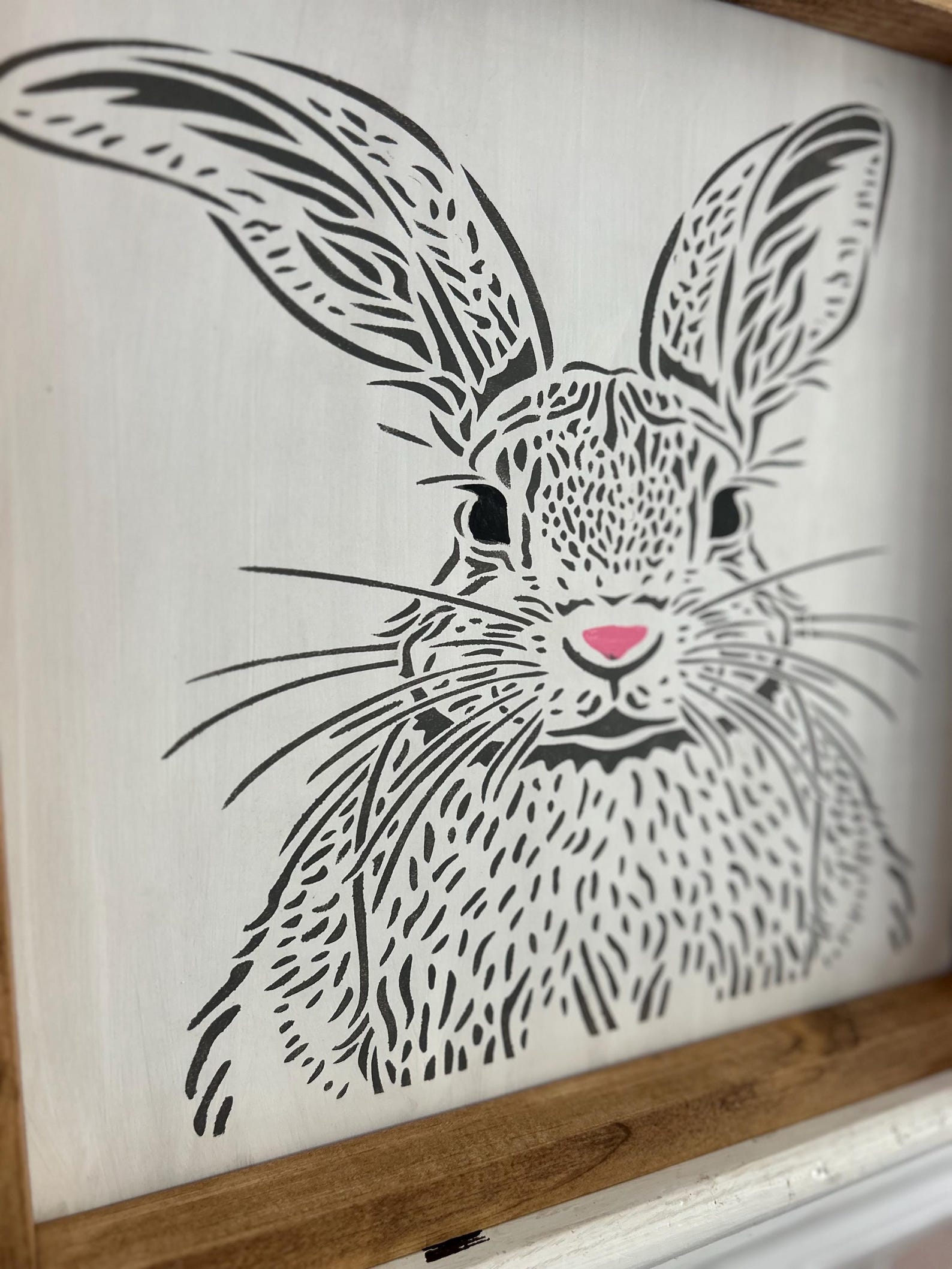 Easter Bunny Wall Art,farmhouse Rabbit , Rustic Wood Frame - Etsy