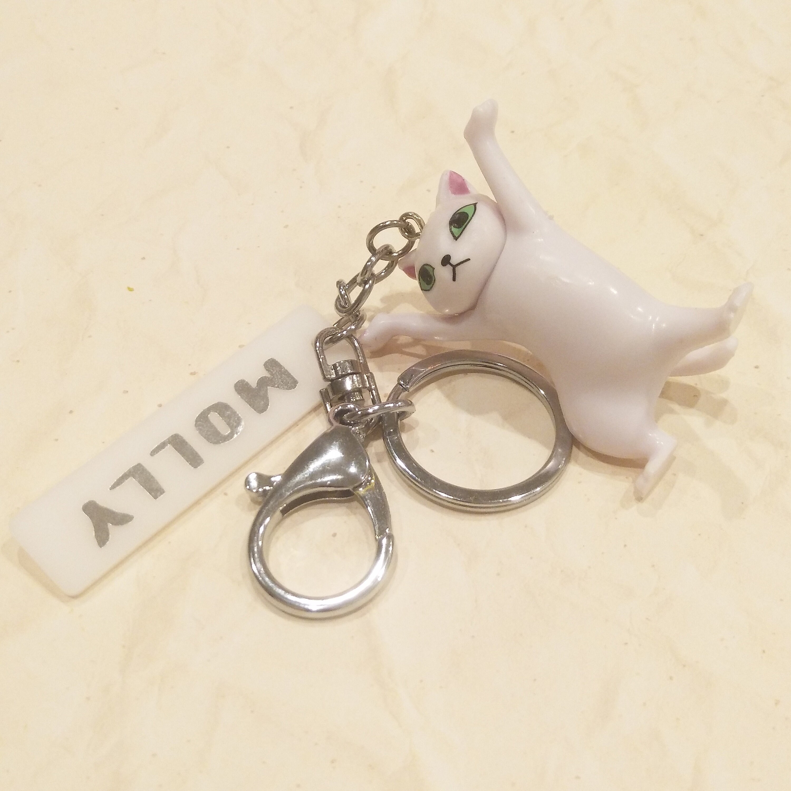 Personalized Funny Cat Keychain , Custom Name Cat Keychain, Cool Gift ...