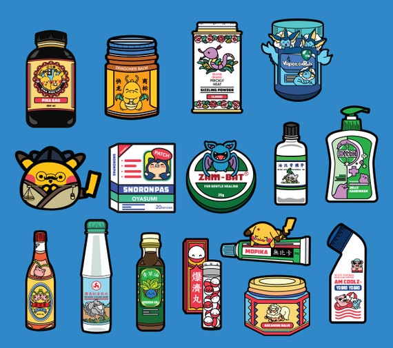 Pokemon Asian Medication Sticker Pack - Etsy