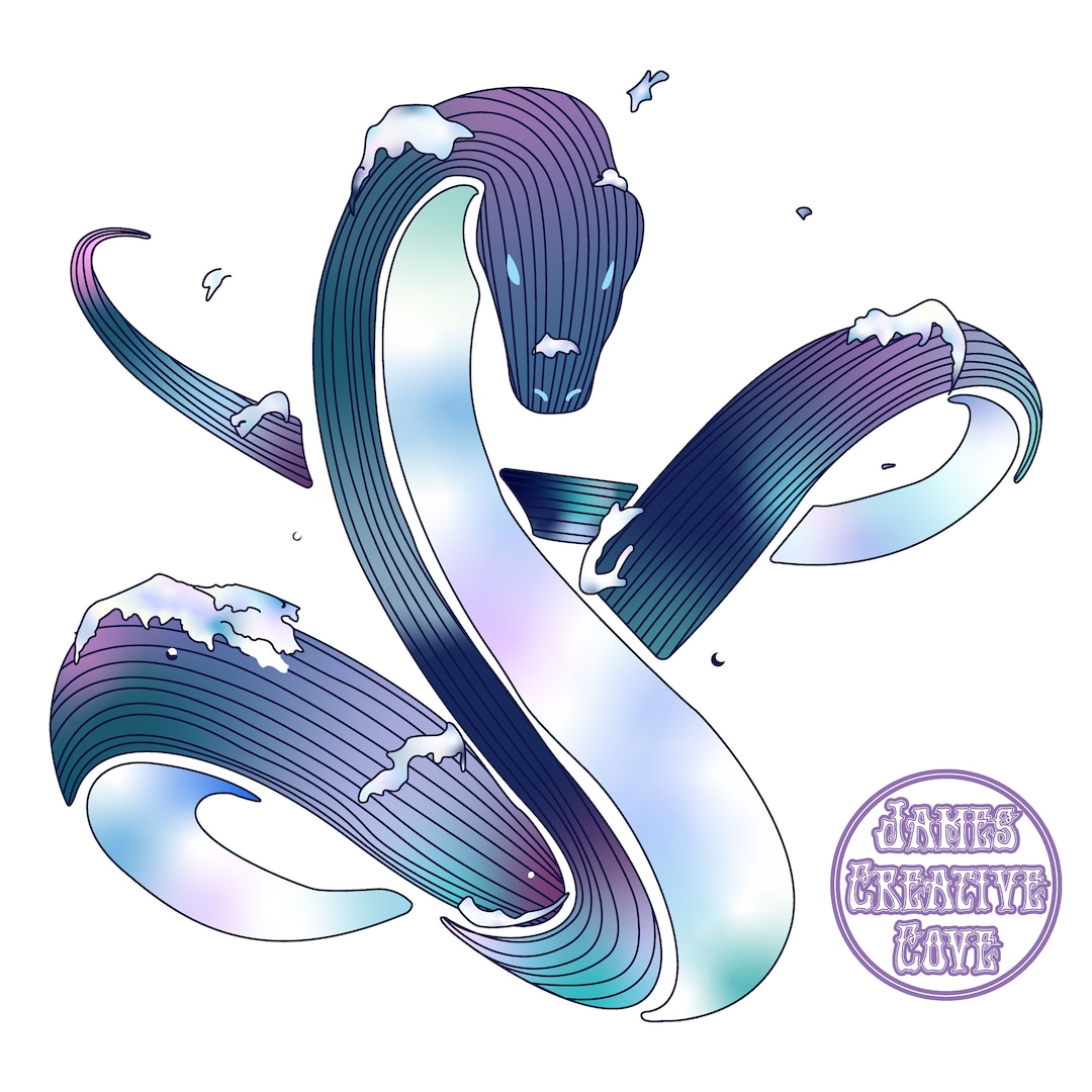 Sea Water Snake Vector - Etsy