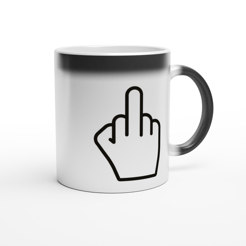 Middle Finger Mug F You Black White Heat Changing Middle Finger Coffee ...