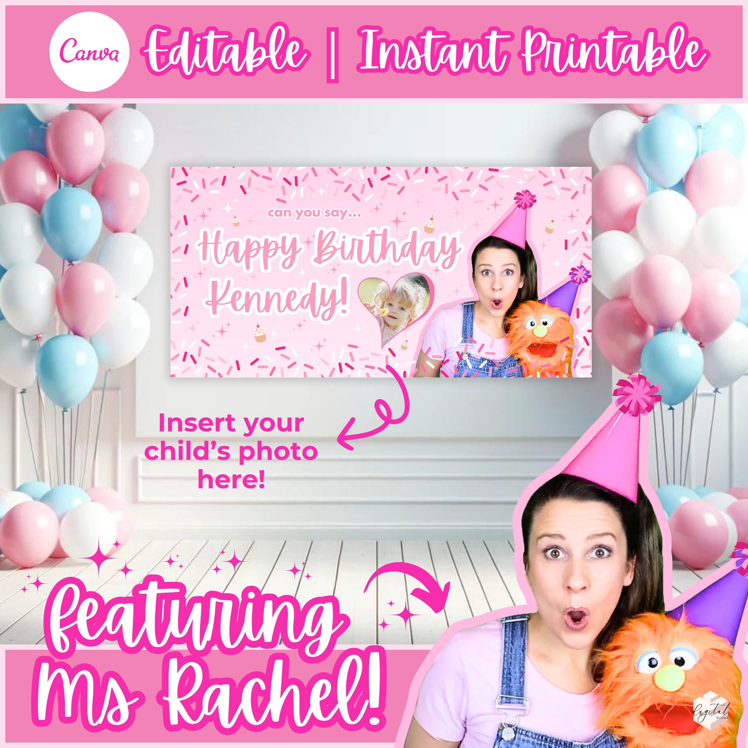 Ms Rachel Banner, Ms Rachel Birthday Party Decorations, Ms Rachel Party ...