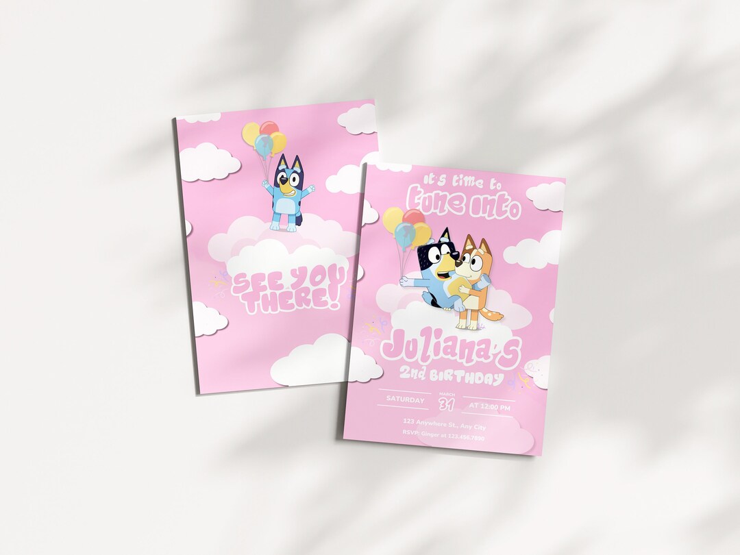 Bluey Birthday Invitation, Birthday Party Invite, Editable Bluey ...