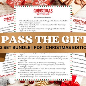 Pass the Gift Game Printable, Christmas Games, Holiday Family Games ...