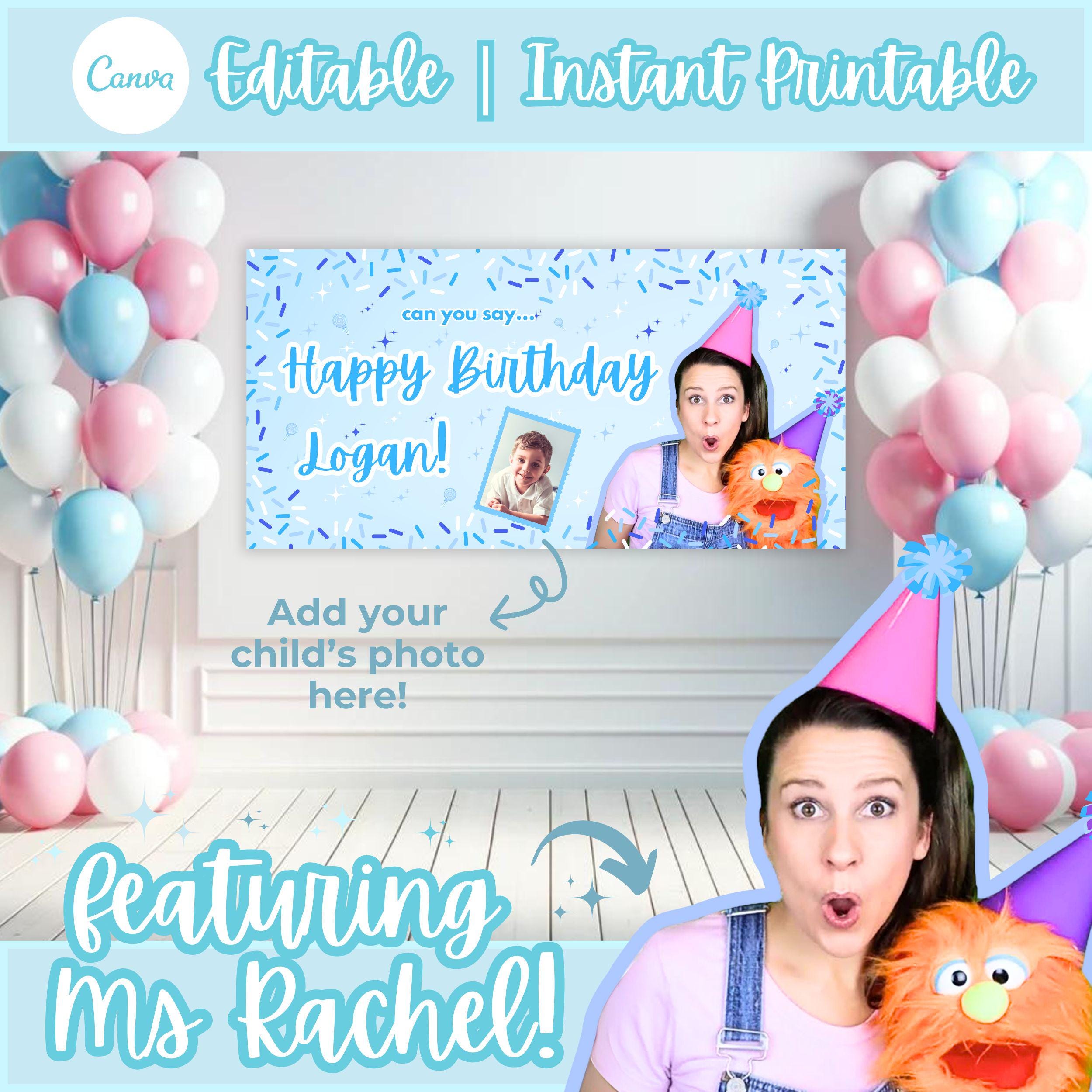 Blue Ms Rachel Banner, Ms Rachel Boy Birthday Party Decorations, Ms ...