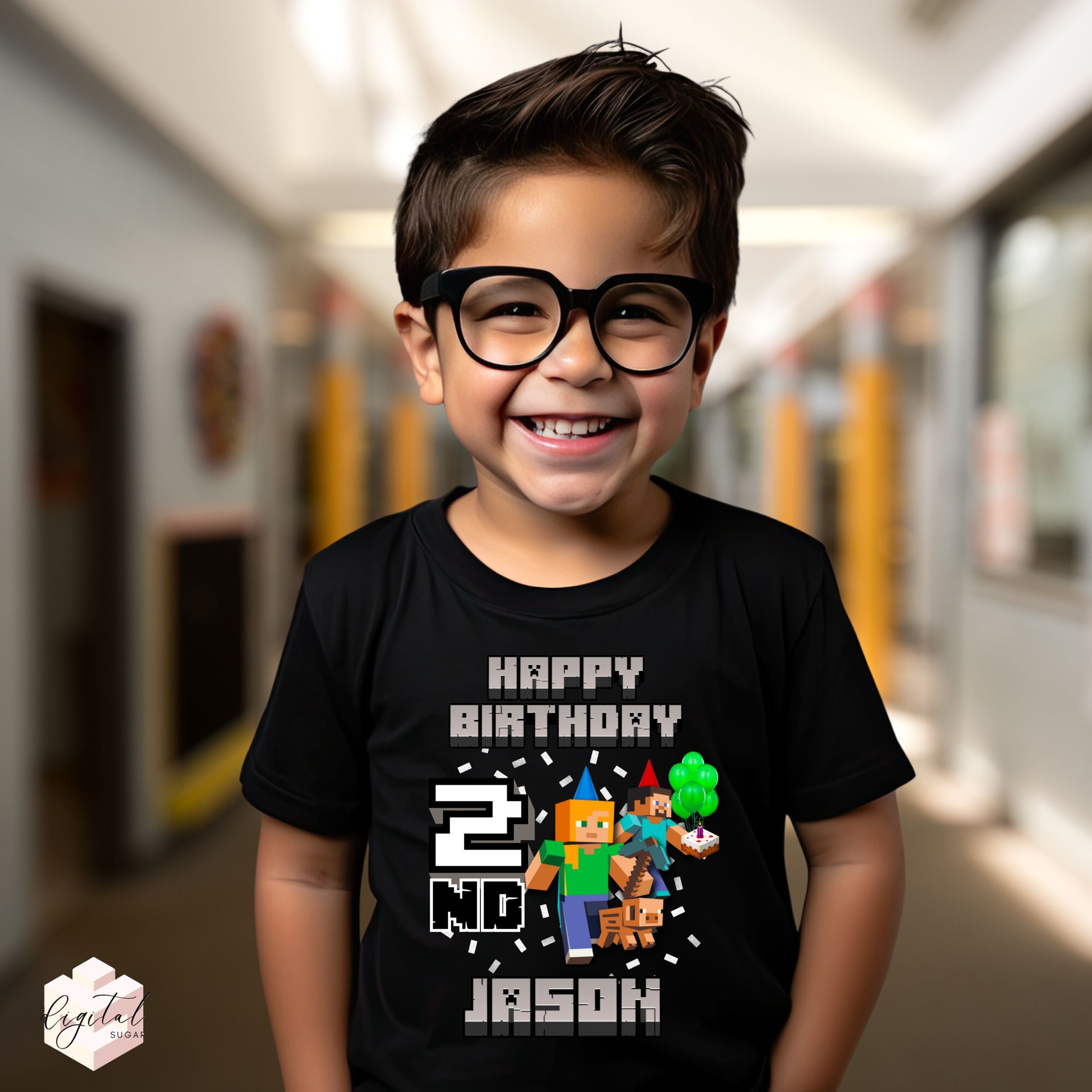 Minecraft Birthday Iron on Transfer, Customizable Minecraft Name T ...