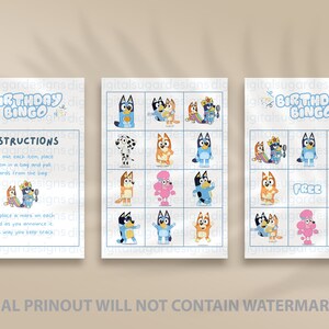 Bluey Bingo Birthday Game, Bluey Birthday Bingo, Instant Download, BLUE ...