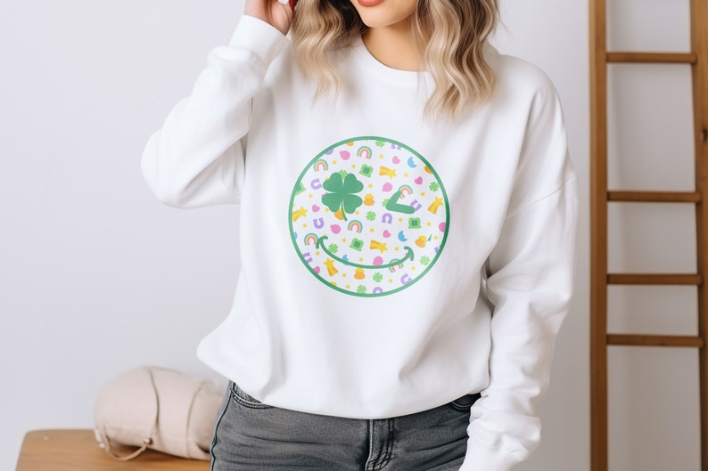 Set of 3 Lucky Charm Smiley Face Smiley Face PNG St. Patricks Day Shirt ...