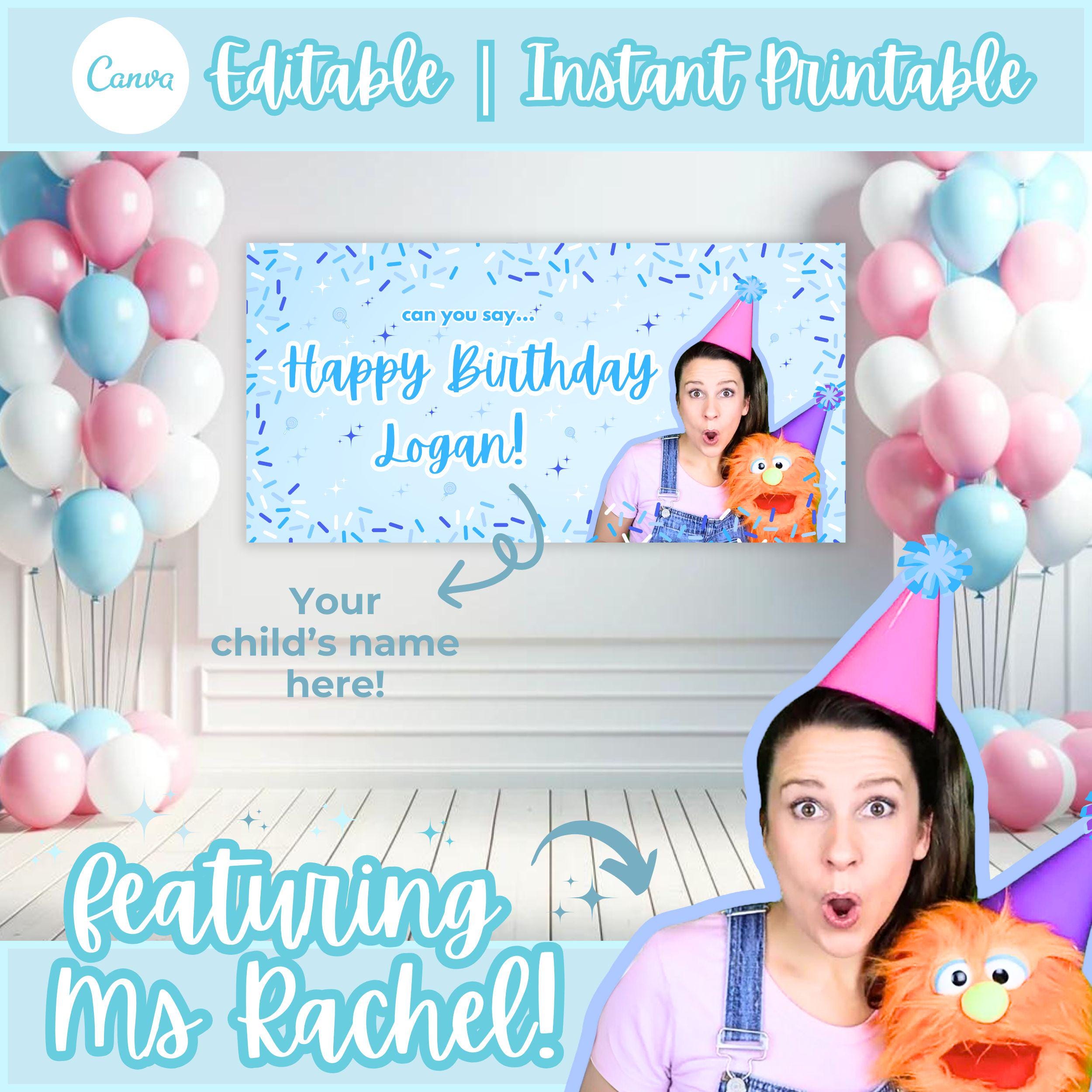 Blue Ms Rachel Banner, Ms Rachel Boy Birthday Party Decorations, Ms ...