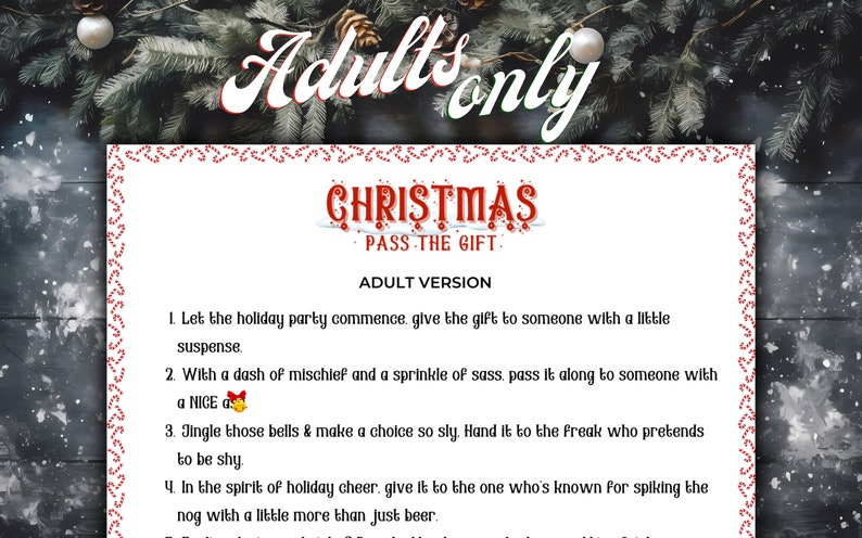 Pass the Gift Game Printable, Christmas Games, Holiday Family Games ...