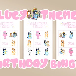 Bluey Bingo Birthday Game Bluey Birthday Bingo Instant - Etsy