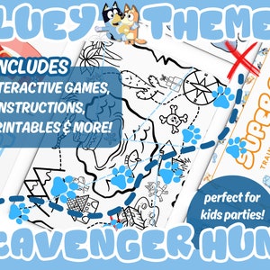 Blue.y Scavenger Hunt Game Bundle for Kids, Birthday Party Favor, Blue ...