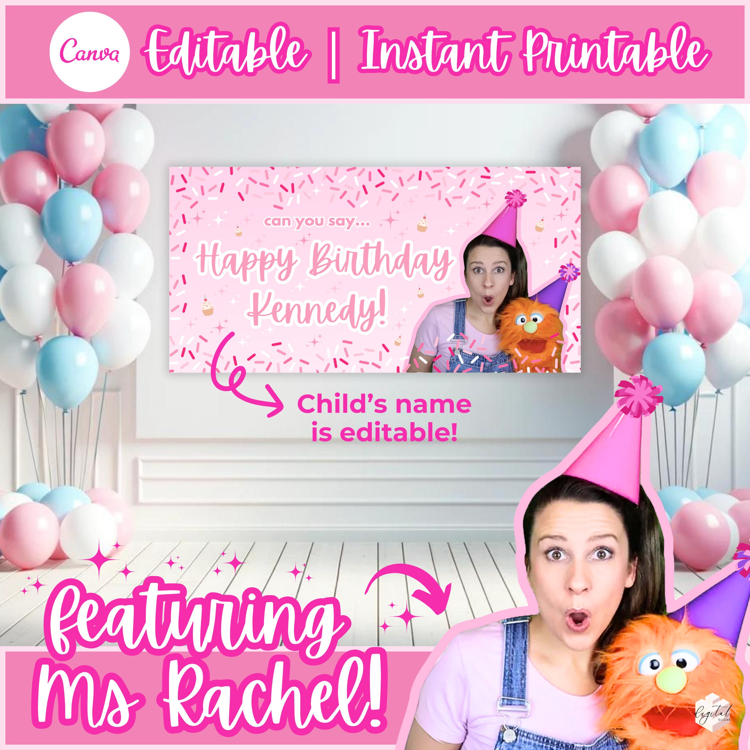 Ms Rachel Banner, Ms Rachel Birthday Party Decorations, Ms Rachel Party ...