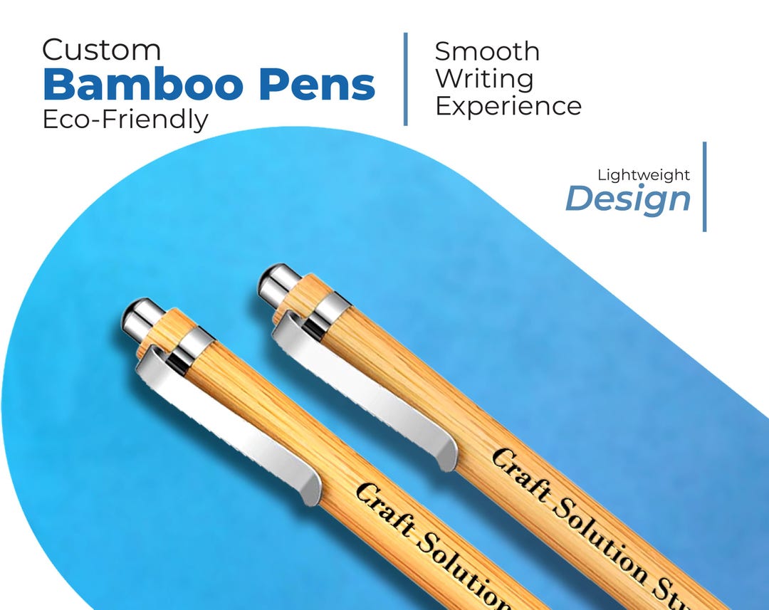 Custom Bamboo Pens Eco-friendly, Personalized, Smooth Writing ...
