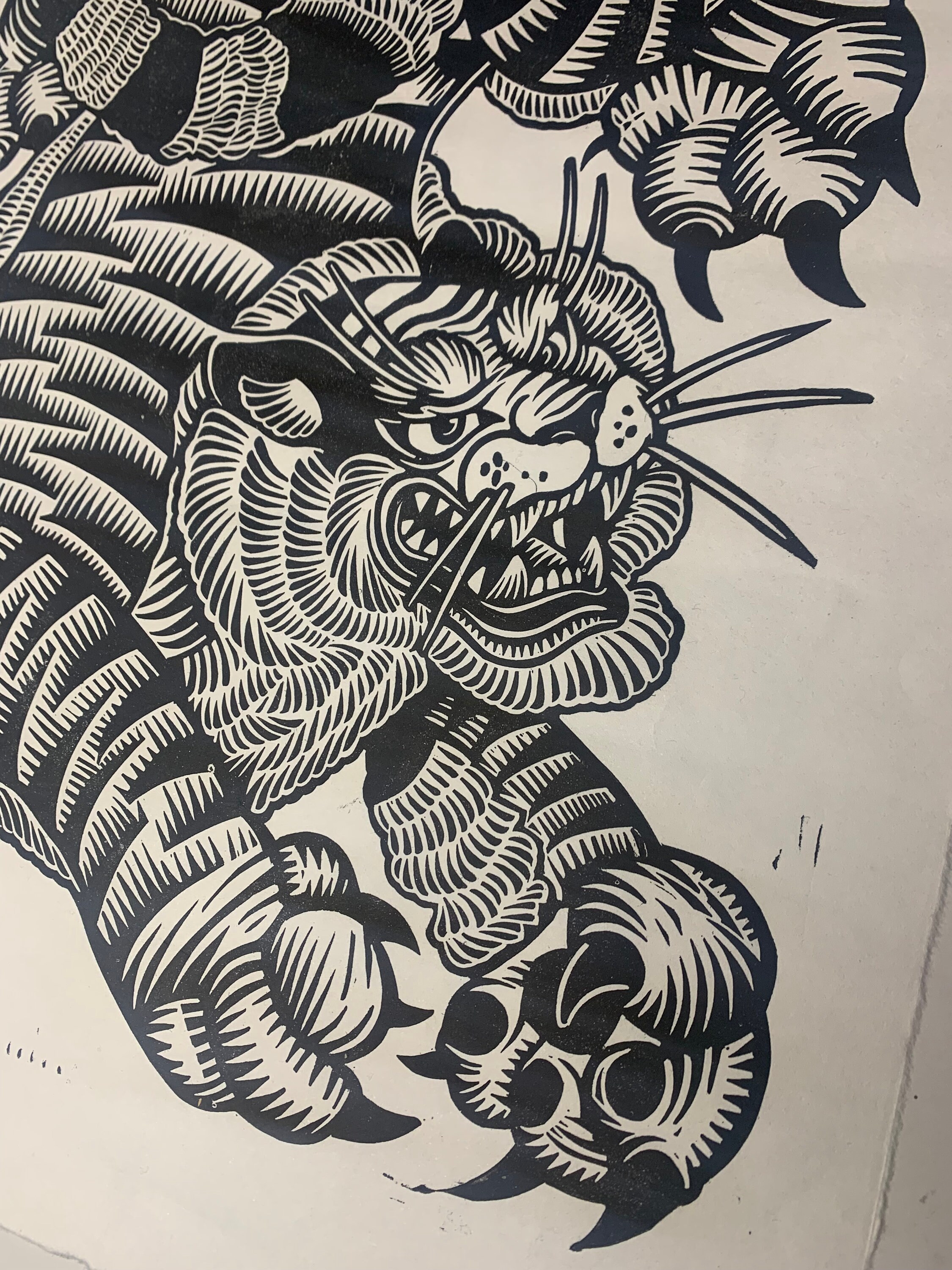 Tiger Linocut. - Etsy