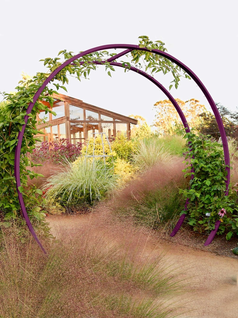 Gracie Sculptural Steel Moon Gate Arbor – Modern Garden Arch Trellis ...
