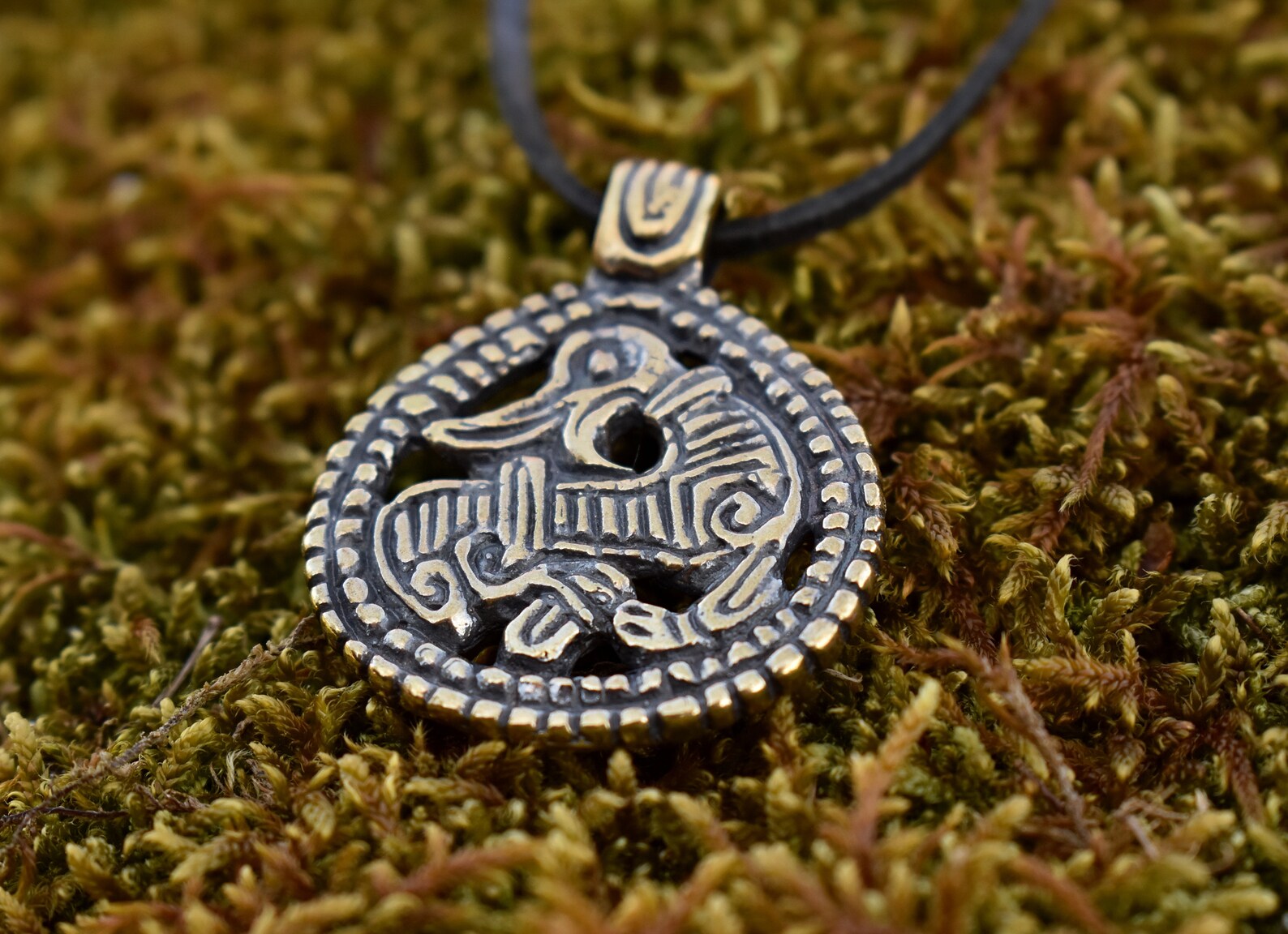 Norse Dragon Pendant, Bronze Pagan Snake Necklace, Handmade Viking ...