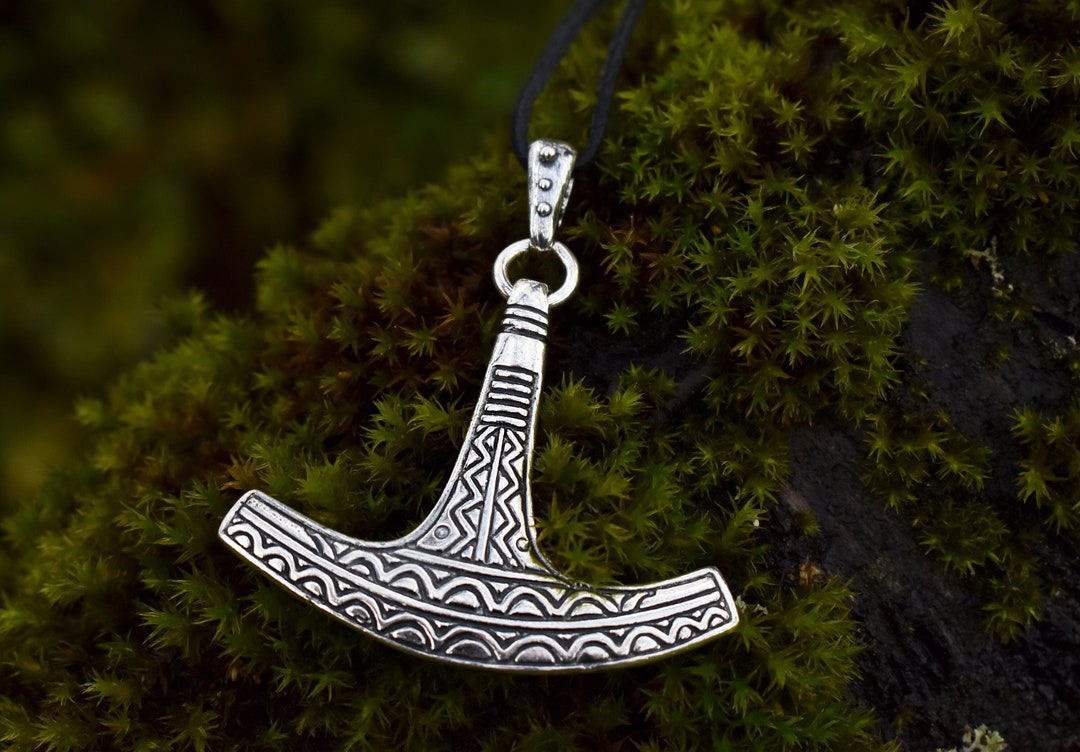 Sterling Silver Mjolnir Necklace Pendant, Handmade Norse Thor Hammer ...