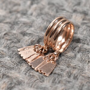 Dangling Ring With Charms, Yellow 14K Gold Plated Sterling Silver ...