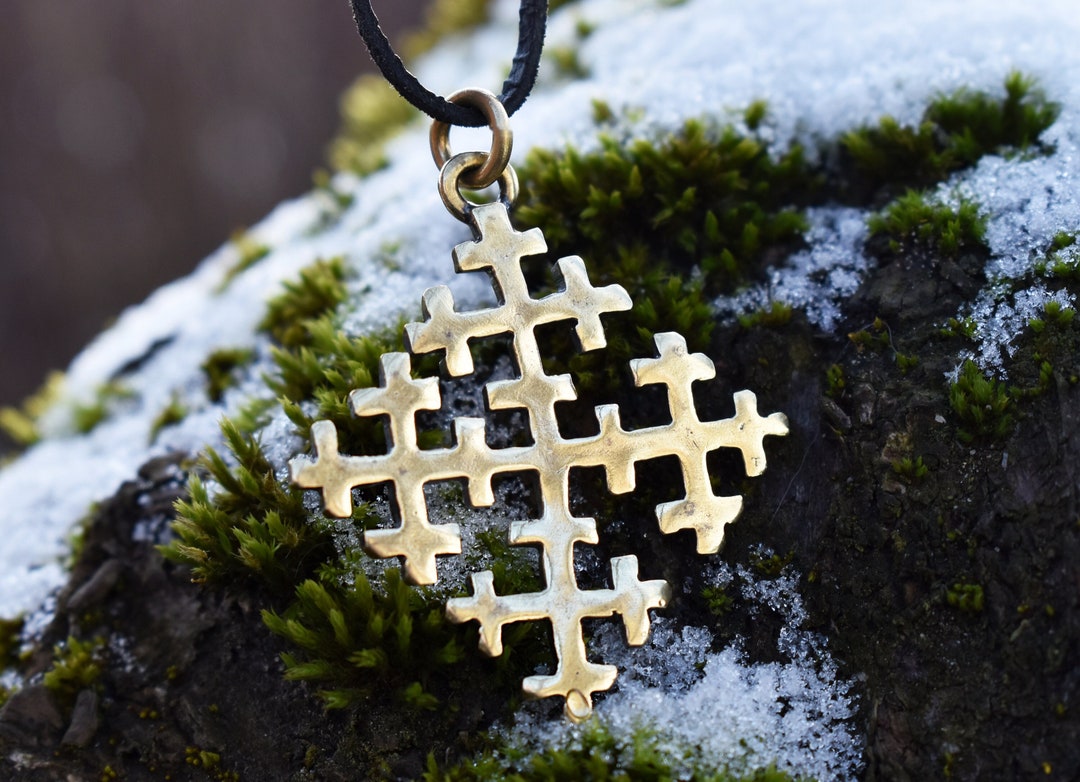 Large Pagan Cross Pendant in Bronze or Sterling Silver, Handmade Women ...