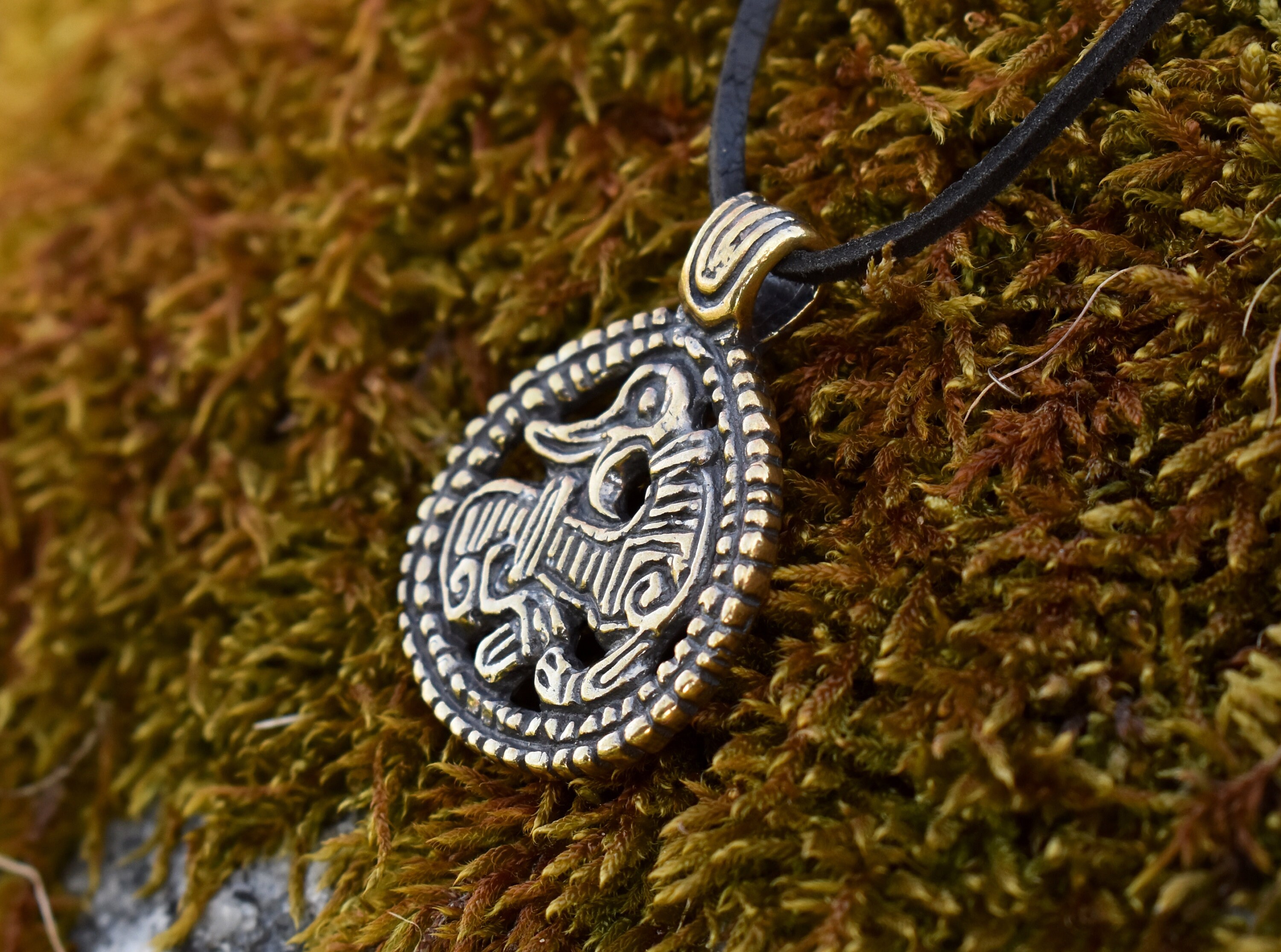 Norse Dragon Pendant, Bronze Pagan Snake Necklace, Handmade Viking ...