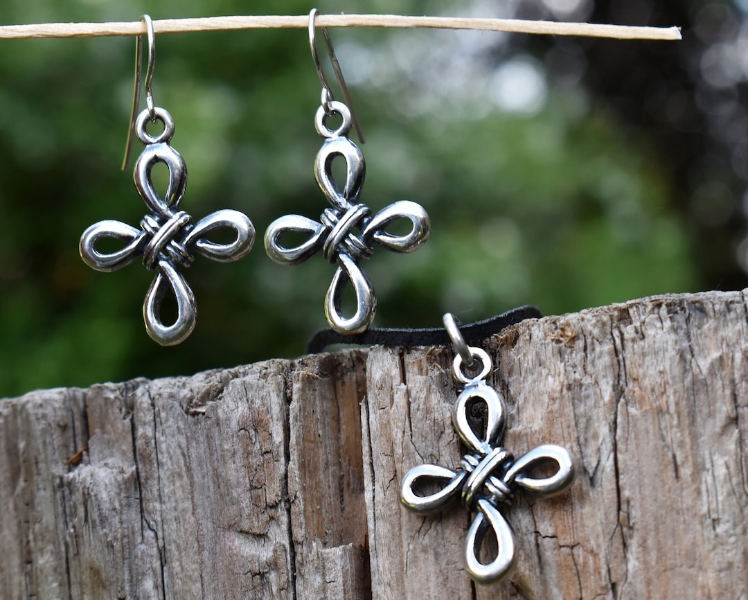 Wiccan Jewelry Set in Silver and Bronze, Handmade Women’s Pendant and ...