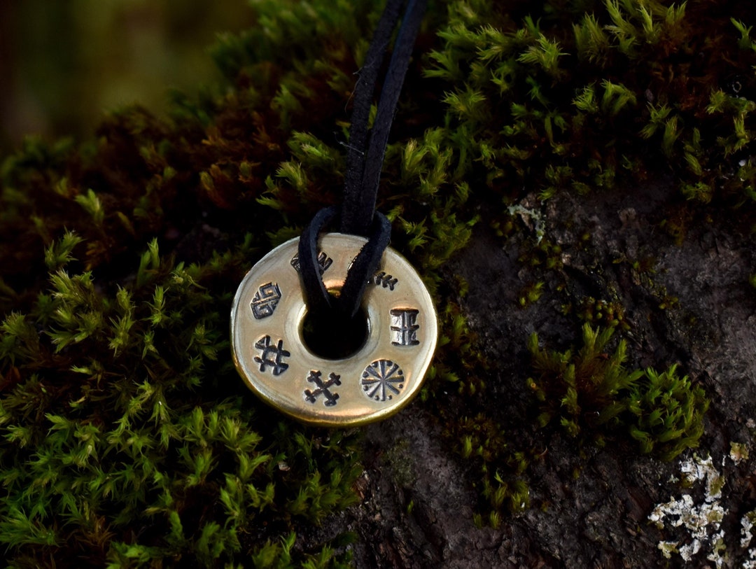 Good Luck Baltic Symbol Necklace Pendant, Bronze or Silver Amulet With ...