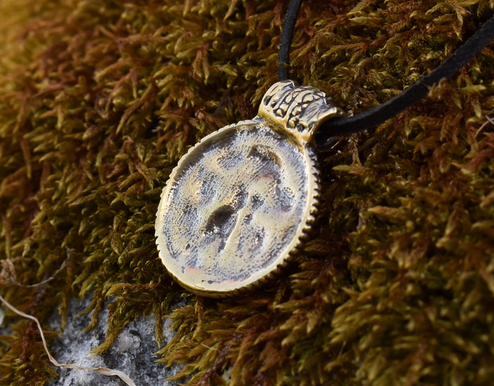 Nordic Pagan Necklace Pendant, Handmade Bronze Charm With Ancient ...
